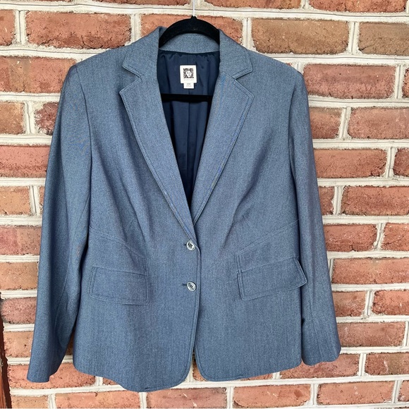 Anne Klein | Jackets & Coats | Anne Klein Professional Blazer Navy Blue ...